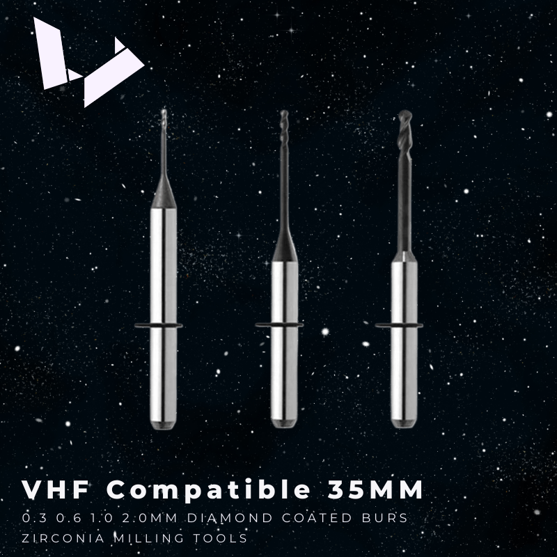 40mm Radius Cutter for ZIRCONIA (ZrO2 ) - VHF 5 Axis Milling Machine C ...